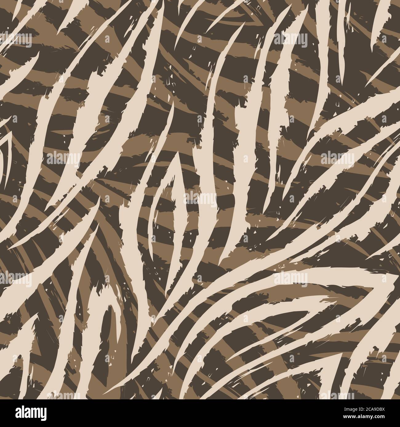 Vector seamless pattern of beige lines and corners on a brown background.Texture of flowing ...