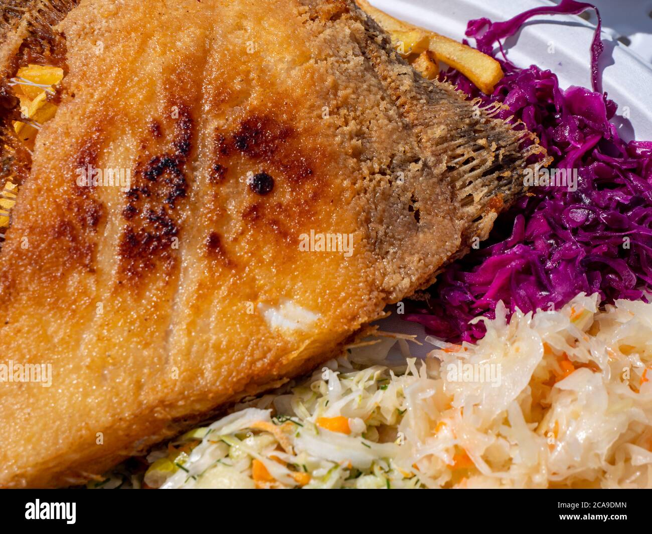 fresh plaice in the restaurant on the baltic sea in poland Stock Photo ...