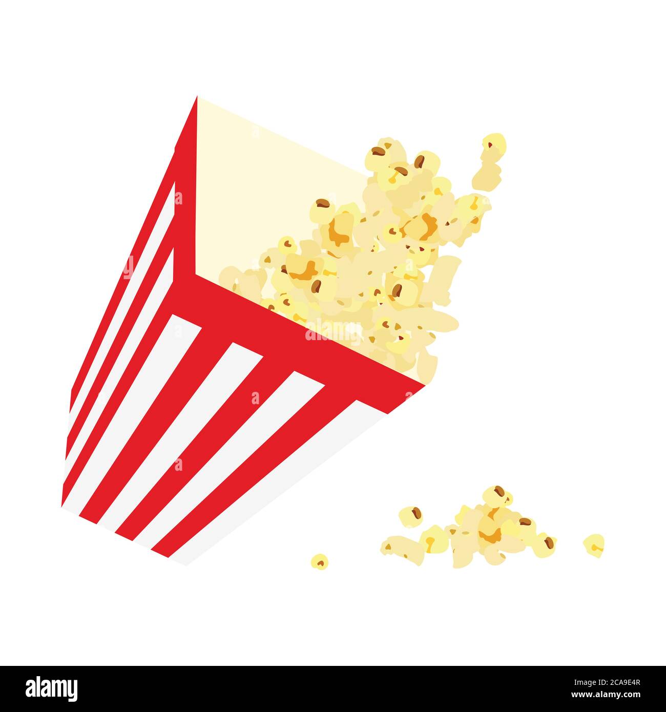 Paper cup with popcorn. Striped popcorn cardboard bucket. Vector Stock ...