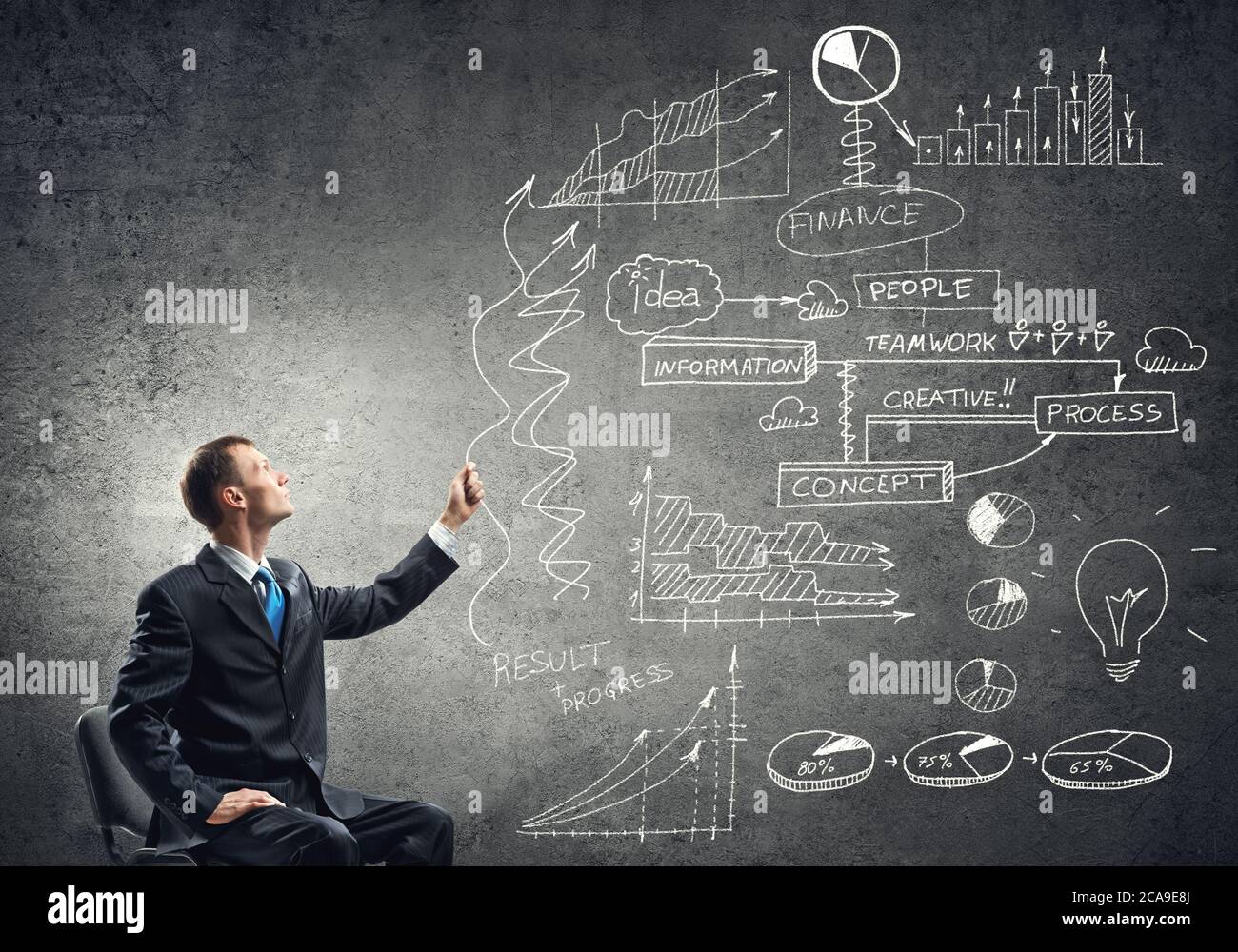 He is thinking over his plan Stock Photo - Alamy