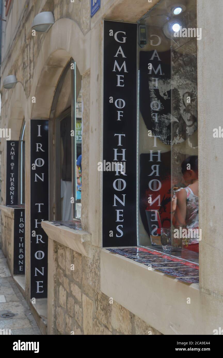 SPLIT, CROATIA - JUNE 15: Museum and souvenir shop of Game of Thrones ...