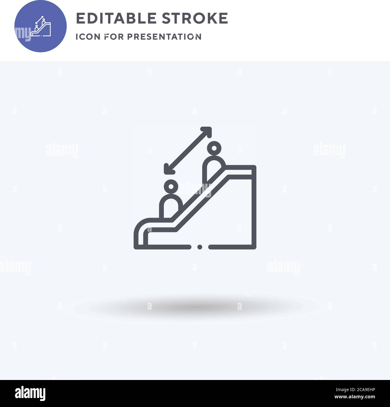 Escalator icon vector, filled flat sign, solid pictogram isolated on white, logo illustration ...