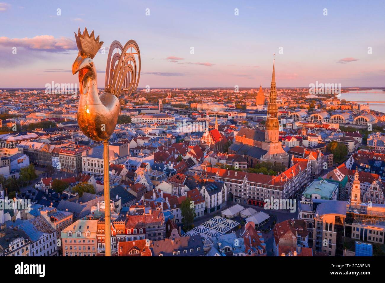 Rooster on cathedral spire hi-res stock photography and images - Alamy