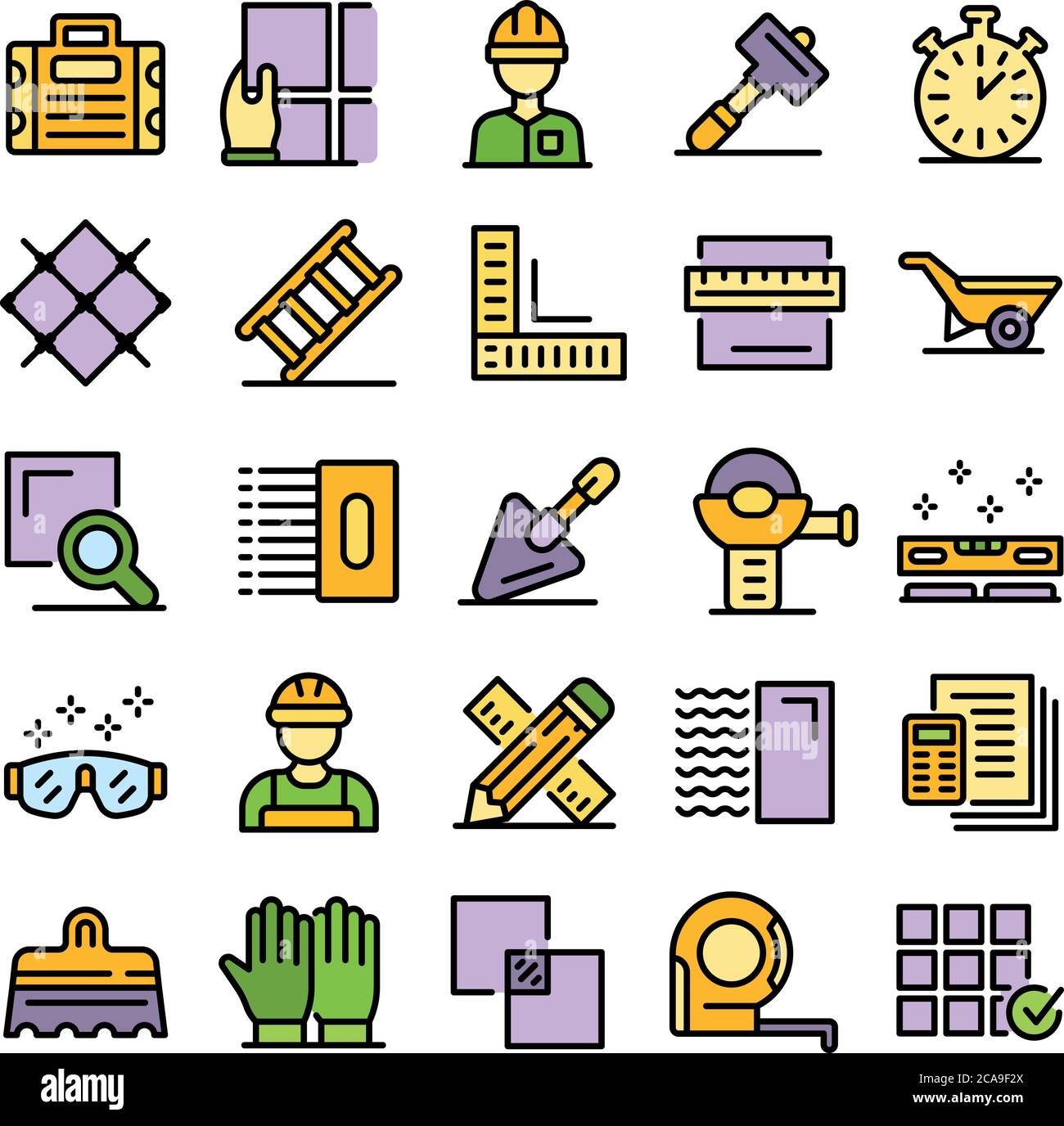 Tiler icons set vector flat Stock Vector Image & Art - Alamy