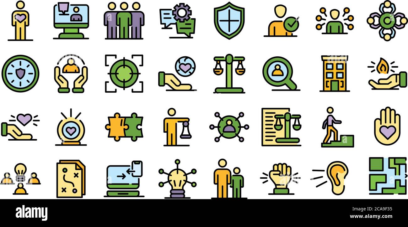 Responsibility icons set vector flat Stock Vector Image & Art - Alamy