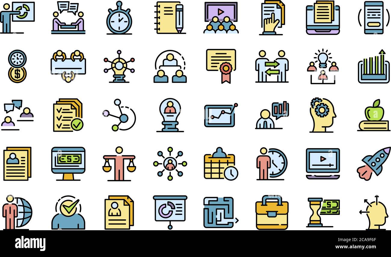 Classroom training linear icons Stock Vector Images - Alamy