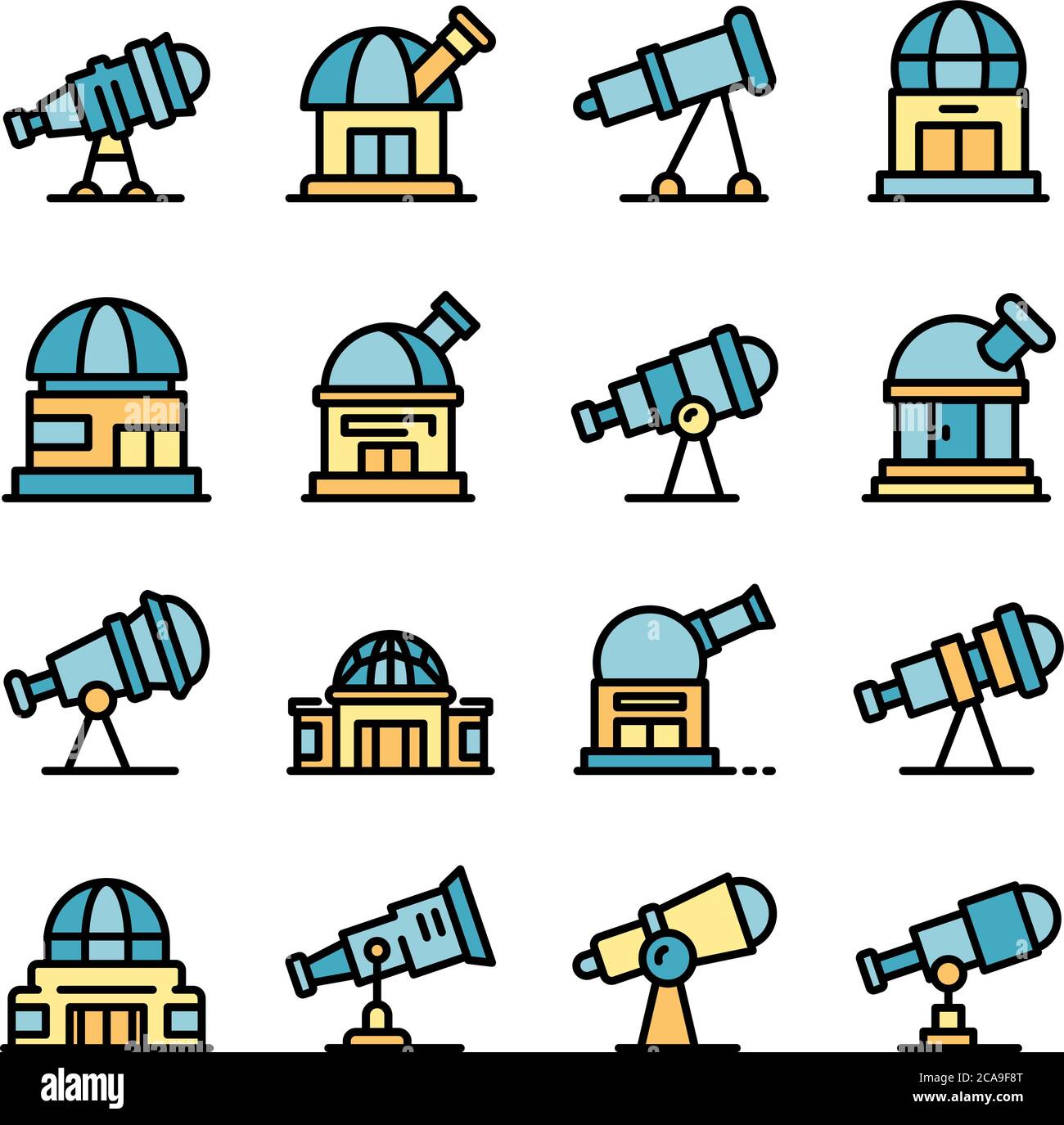 Planetarium icons set vector flat Stock Vector Image & Art - Alamy