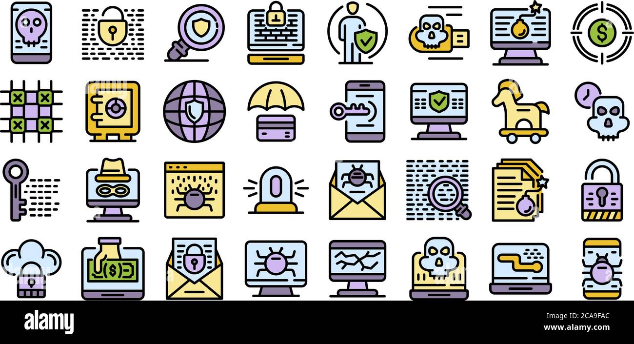 Money cyber fraud icons Cut Out Stock Images & Pictures - Alamy