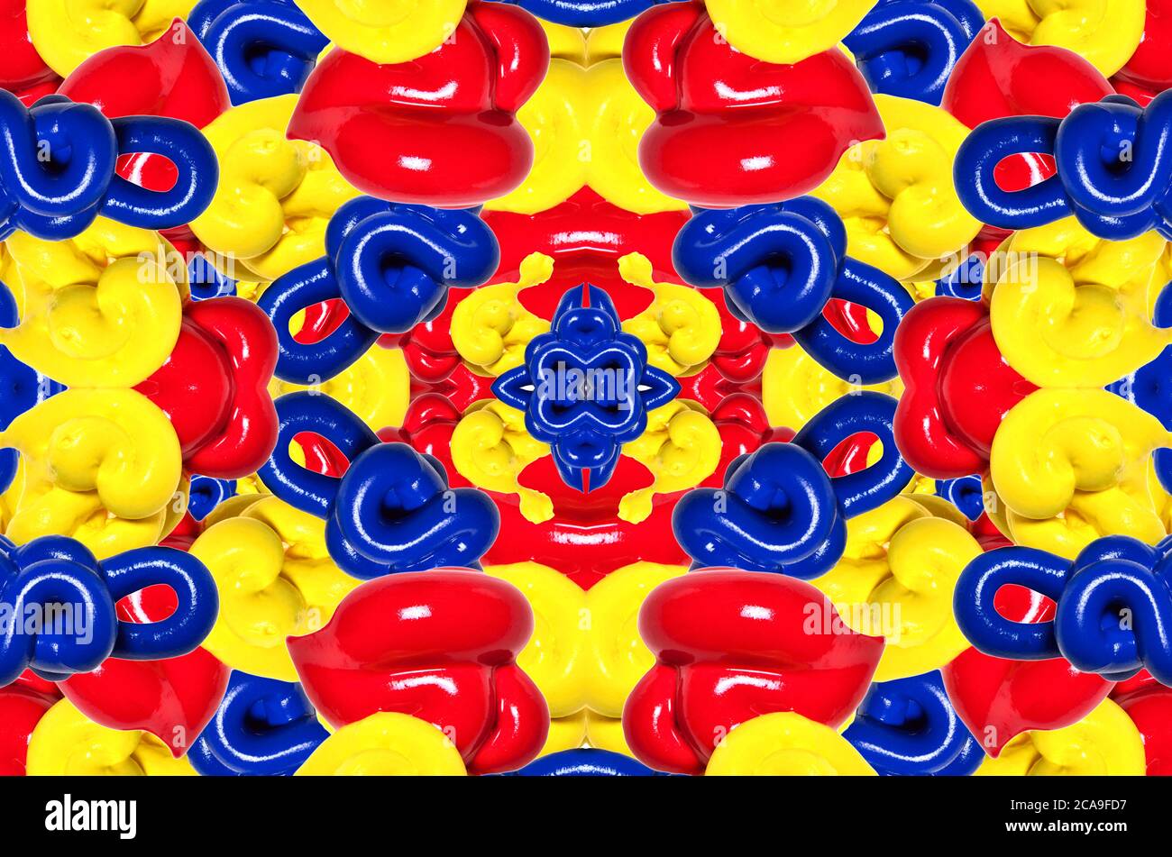 Primary Colours - watercolour paints on canvas. Red, yellow, blue Stock ...