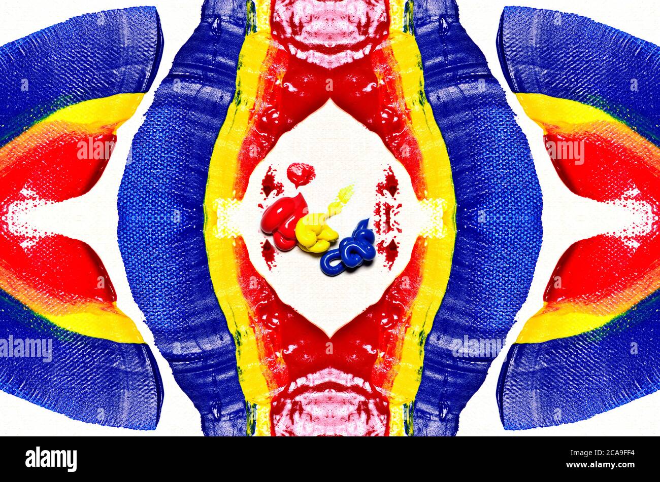Primary Colours - watercolour paints on canvas. Red, yellow, blue Stock ...