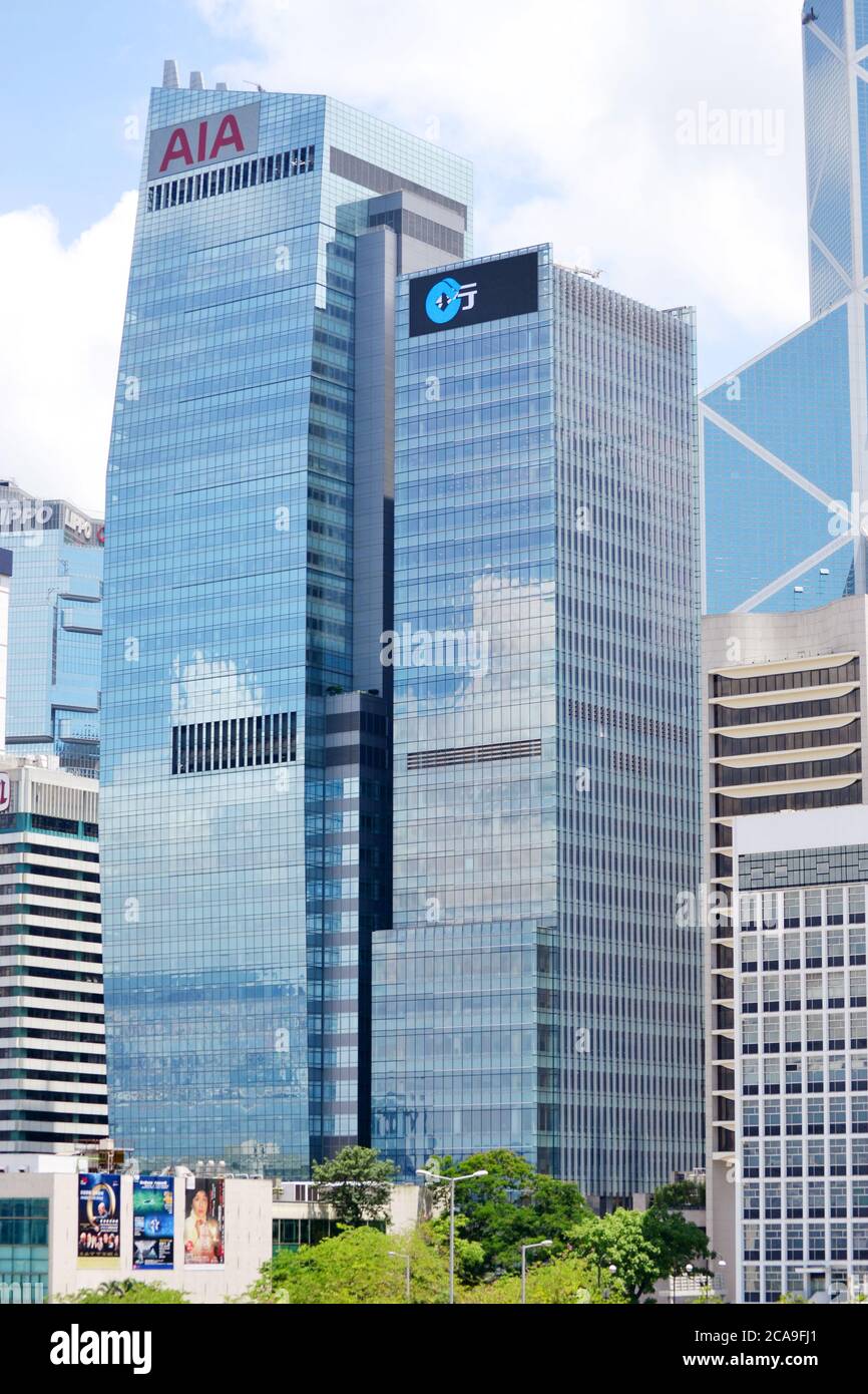 AIA tower previously called AIG Tower in downtown Hong Kong Stock Photo ...