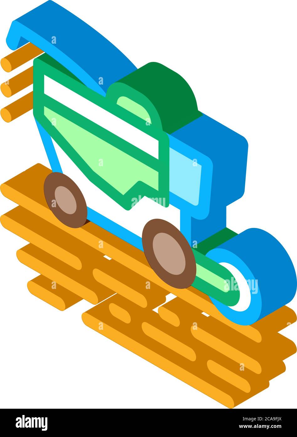 soy harvesting machine isometric icon vector illustration Stock Vector ...