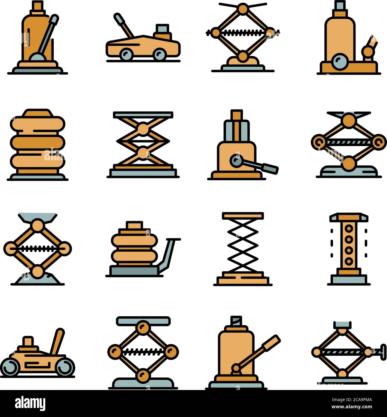 Jack-screw icons set vector flat Stock Vector Image & Art - Alamy