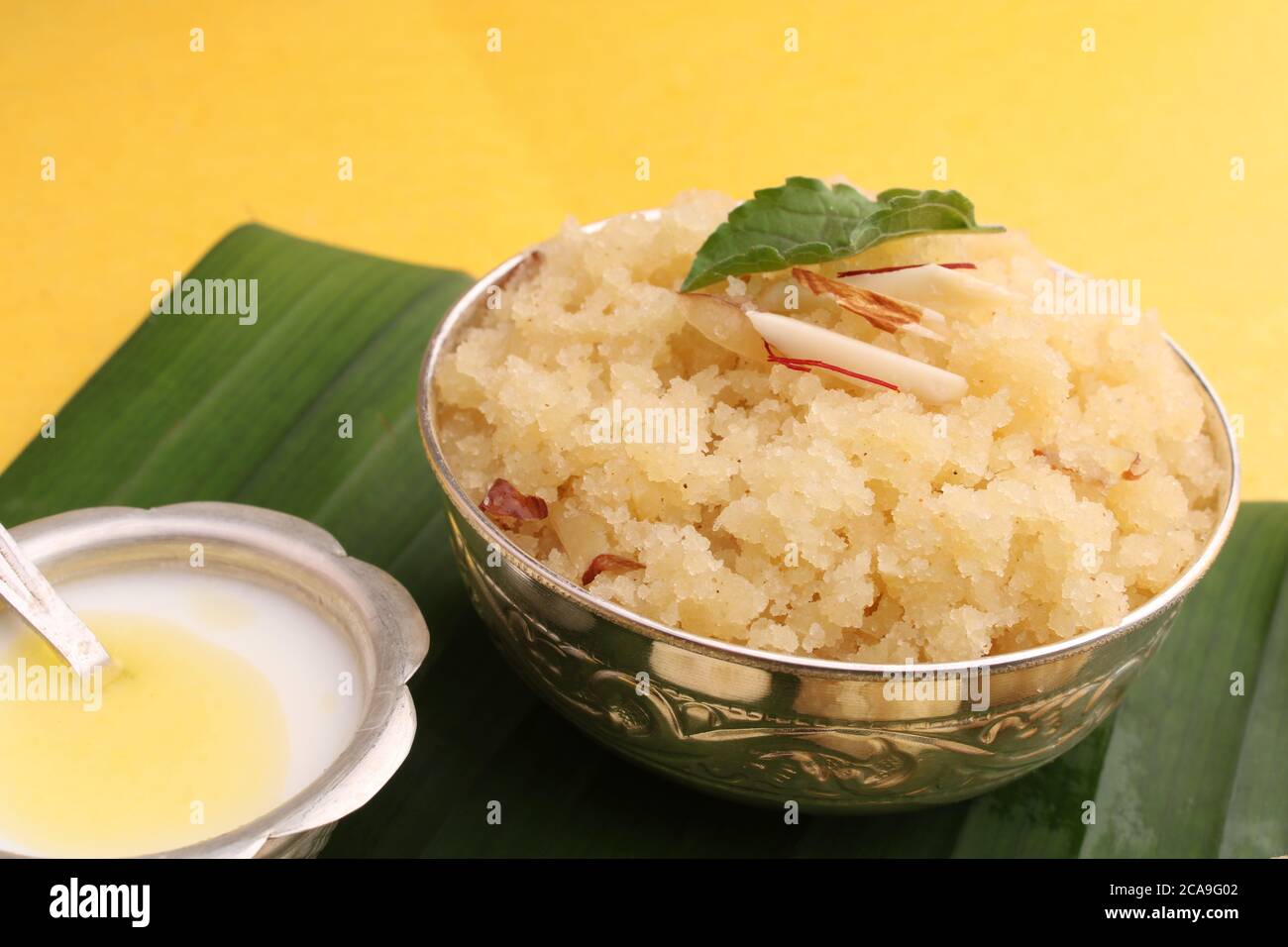 Suji ka halwa is indian dish, served as dessert or as offering to gods ...