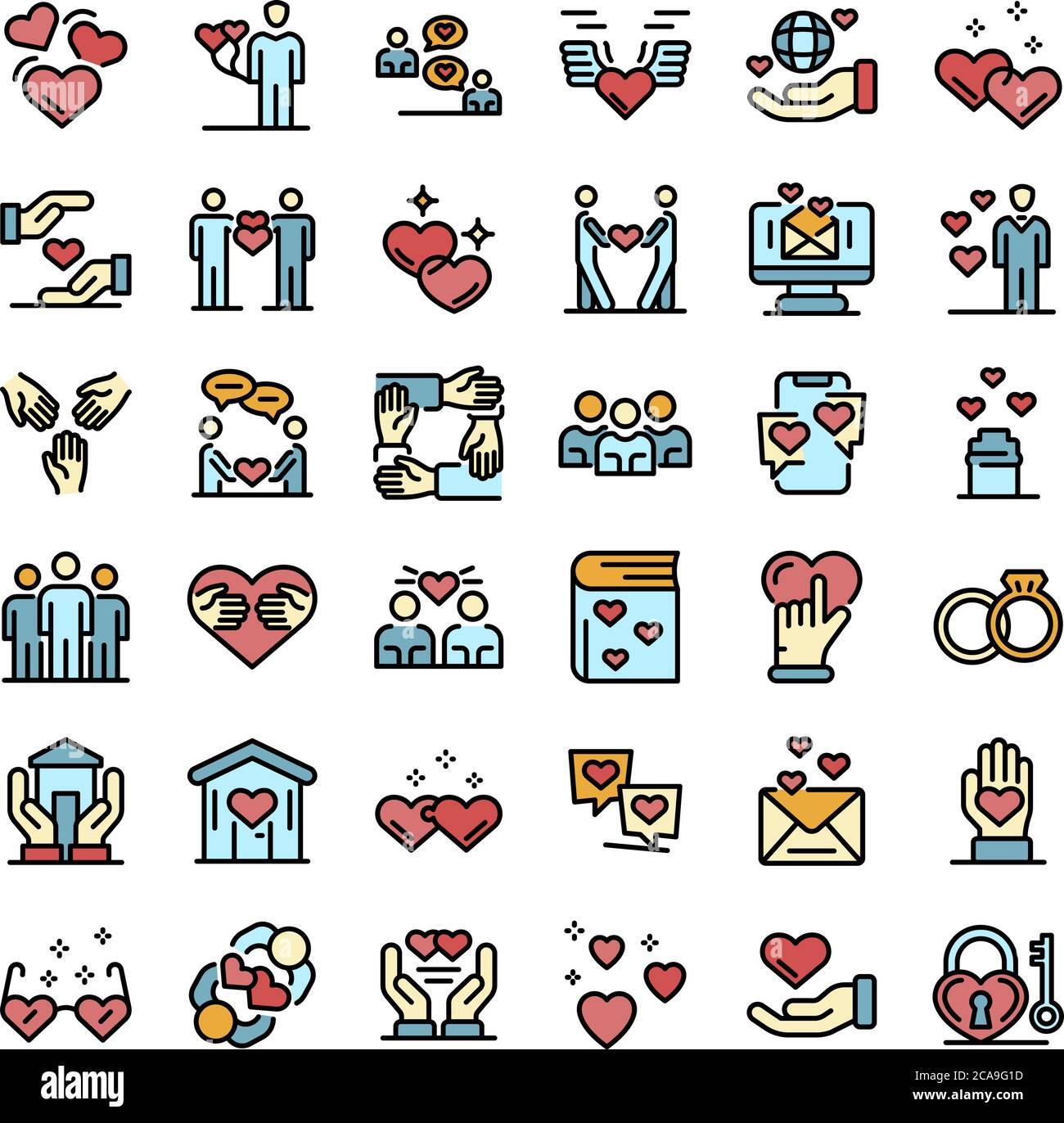 Affection icons set vector flat Stock Vector Image & Art - Alamy