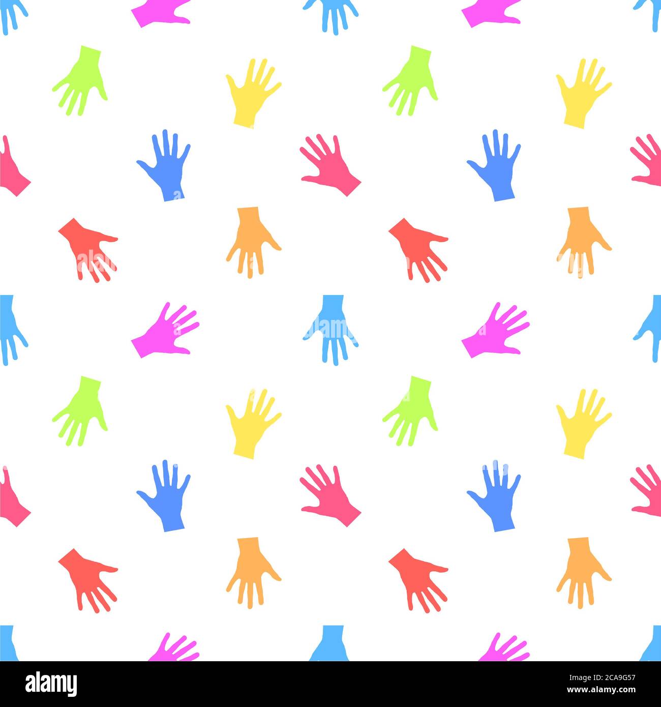 Multicolored hands silhouette motif seamless pattern design Stock Photo ...