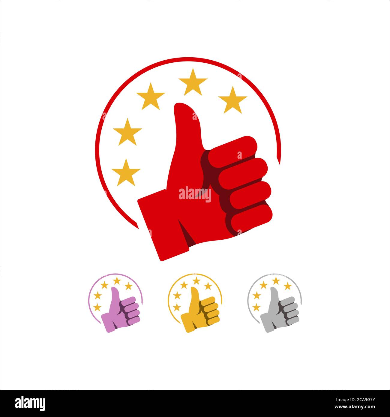 thumbs up star vector sign logo. symbol of good rating evaluation success and quality Stock ...