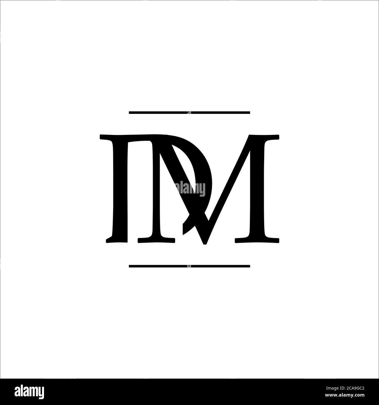 Luxury Curved Initial D M Letter Logo Design Vector Graphic Concept
