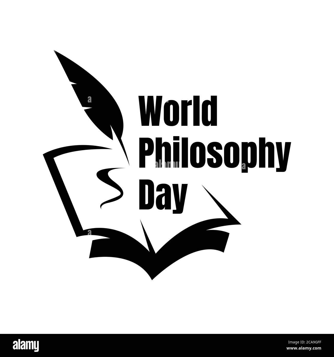 Hand drawn lettering of World Philosophy Day design vector graphic ...