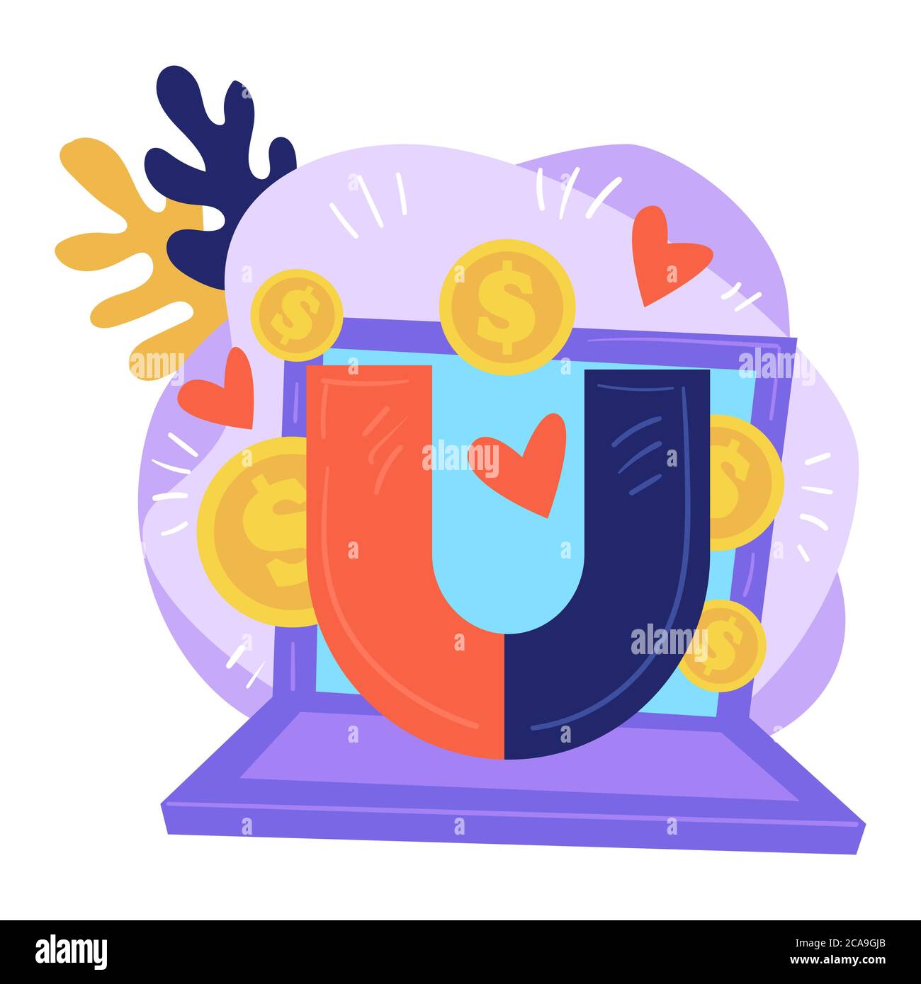 Magnet gold coins Stock Vector Images - Alamy