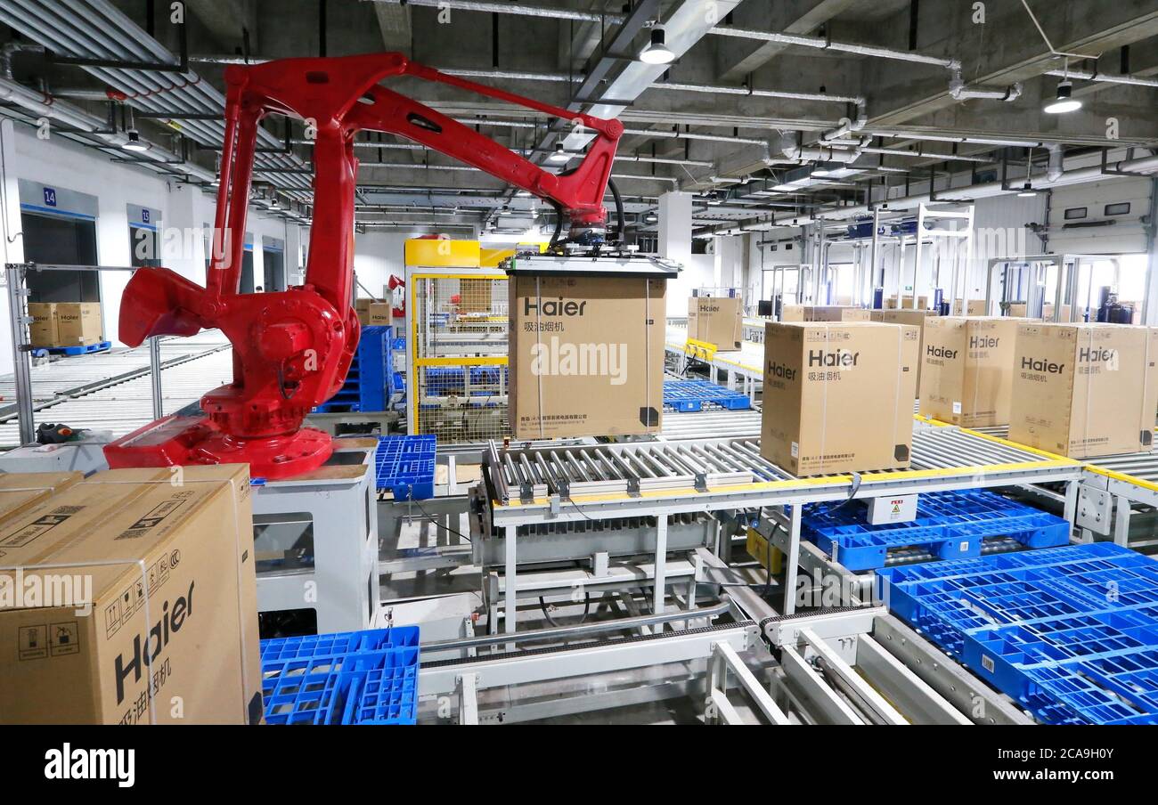 Qingdao. 5th Aug, 2020. Photo taken on Aug. 5, 2020 shows automated ...