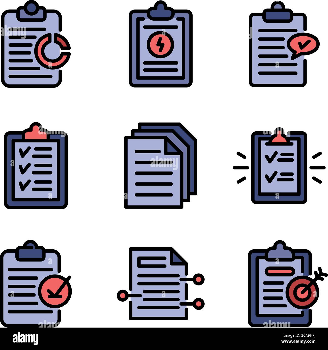 Summary icons set vector flat Stock Vector Image & Art - Alamy