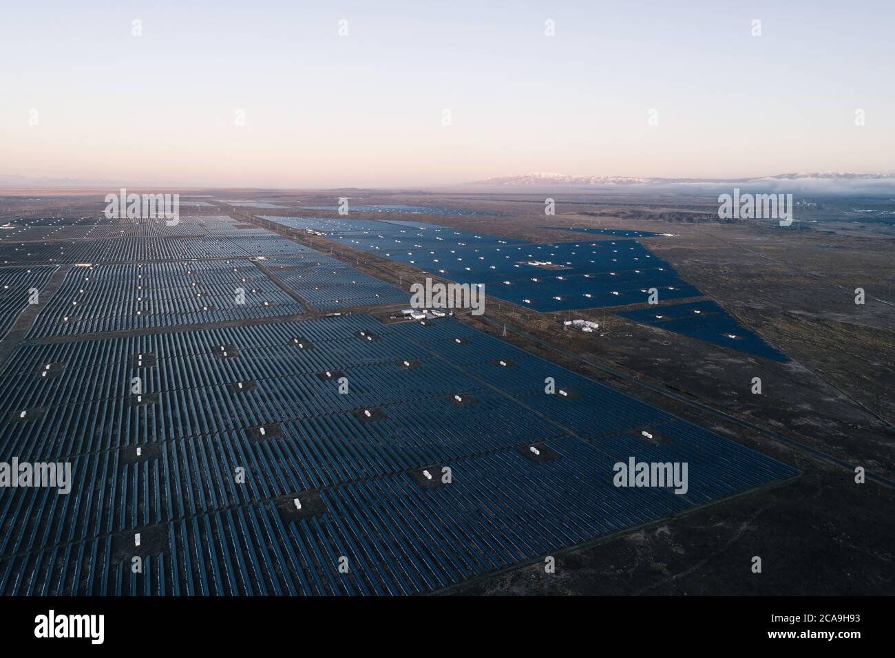 aerial view of a photovoltaic power station Stock Photo - Alamy