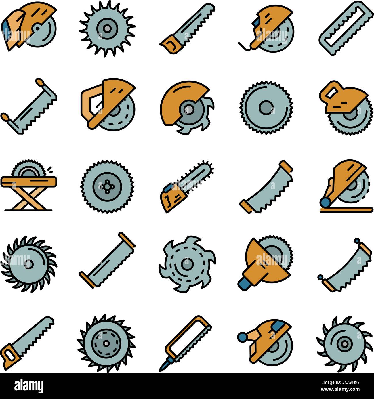 Saw icons set vector flat Stock Vector Image & Art - Alamy
