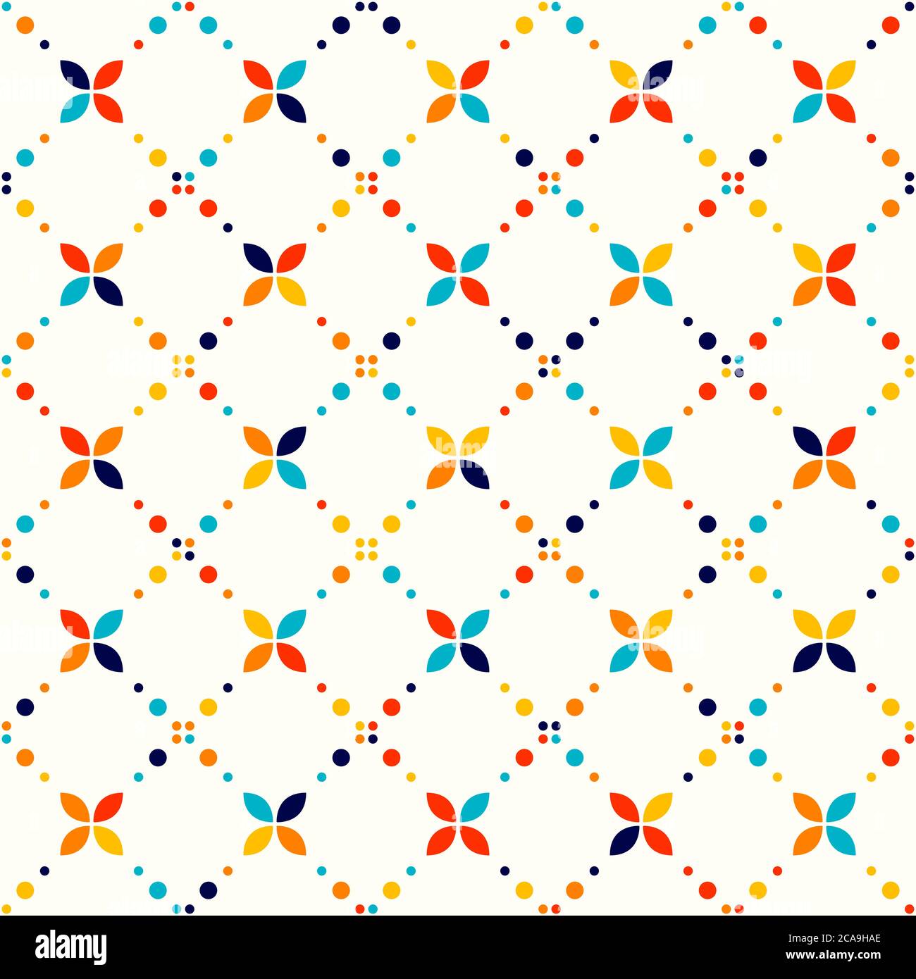 Abstract geometric pattern, small spots and dots. Colorful particles on ...