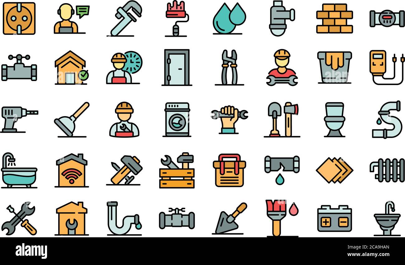 Repairman icons set vector flat Stock Vector Image & Art - Alamy