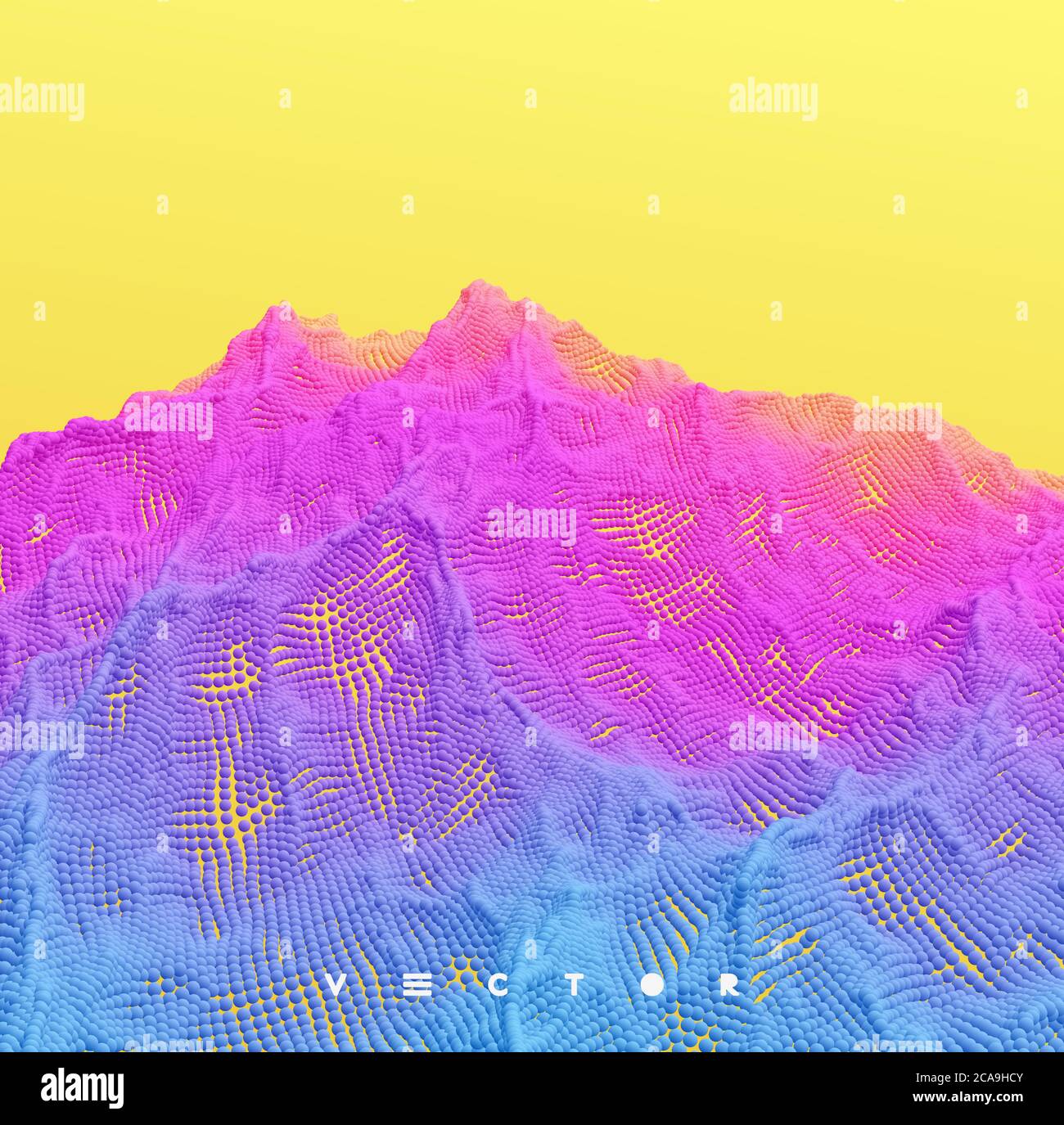 Landscape with mountains. Mountainous terrain. Abstract background. 3d ...