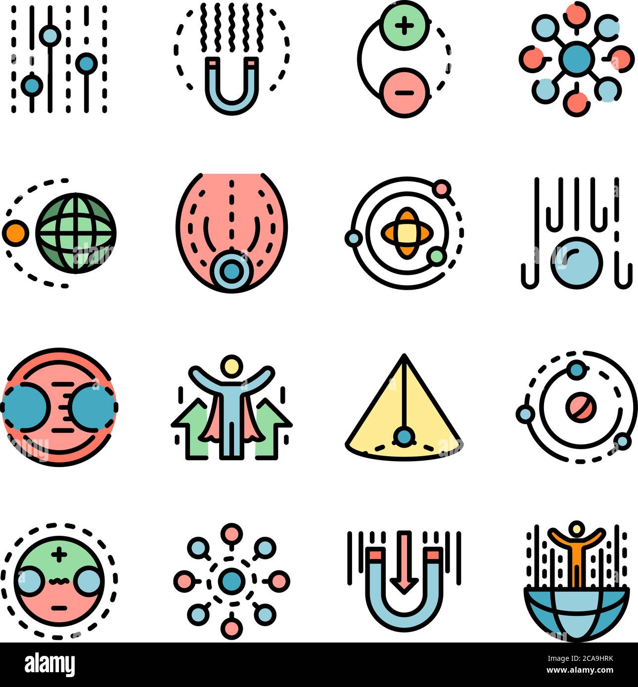 Gravity icons set vector flat Stock Vector Image & Art - Alamy