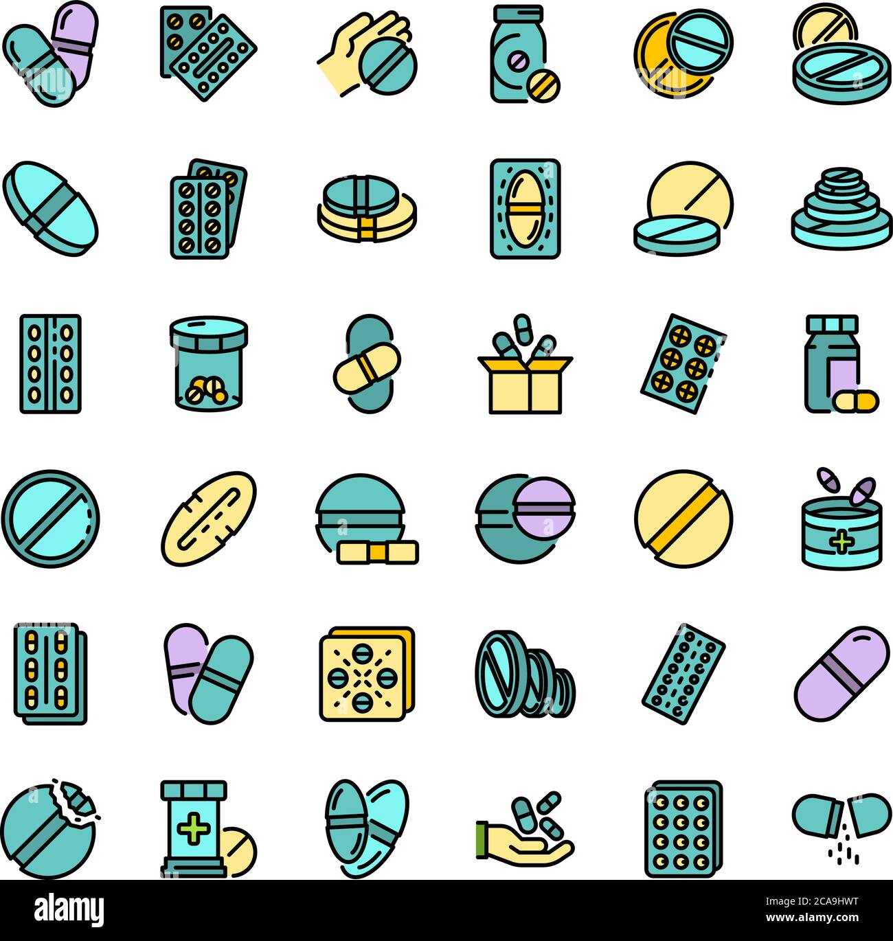 Pill icons set vector flat Stock Vector Image & Art - Alamy