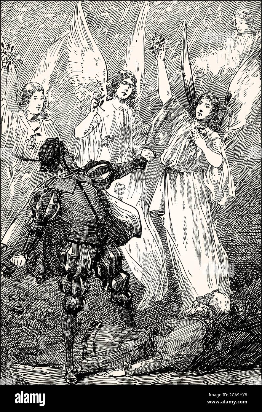 Angels with roses hi-res stock photography and images - Alamy