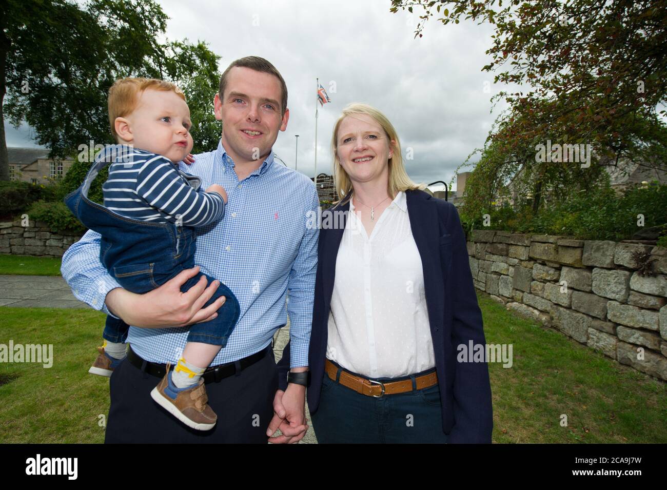 Forres, Scotland, UK. 5th Aug, 2020. Pictured: (L-R) Alaistair Ross ...