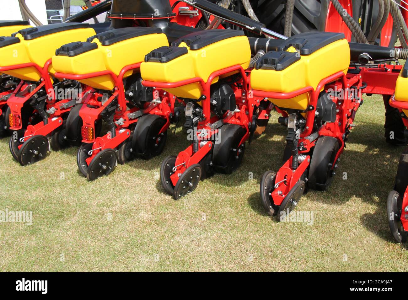 A Modern Agricultural Seed Hopper Farming Trailer Stock Photo - Alamy