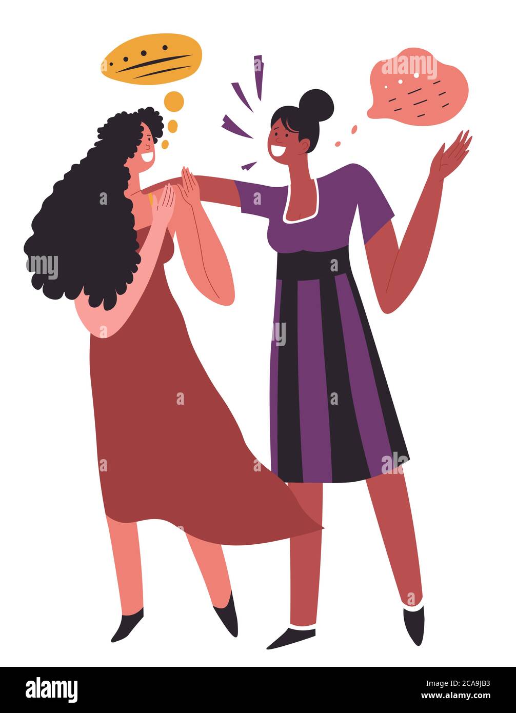 Cartoon Women Talking And Laughing