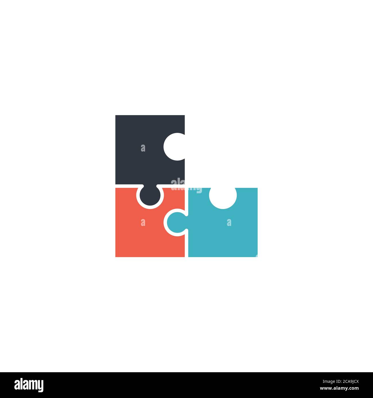 Puzzle shape connection together compound and coupling in process ...