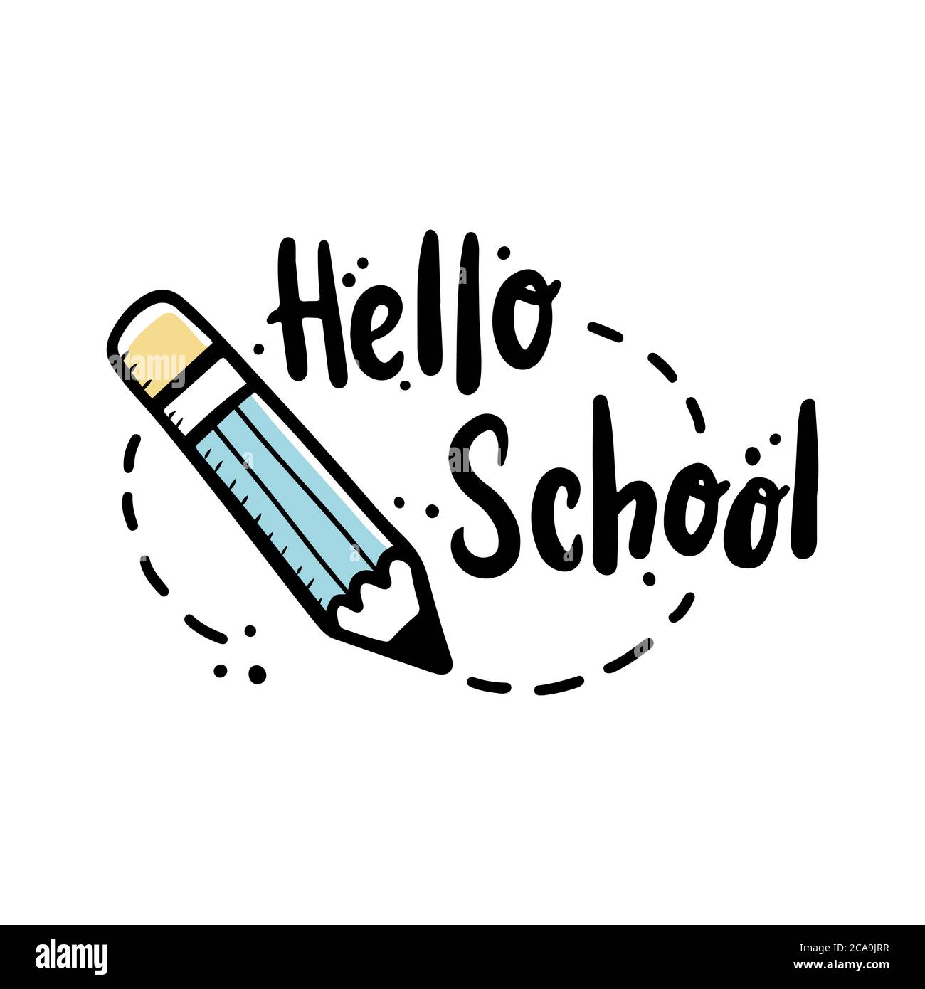 Cute hand drawn lettering Back to school quote by doodle sketch style ...