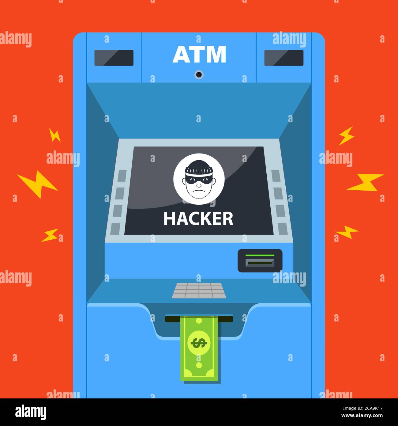 Theft atm Stock Vector Images - Alamy