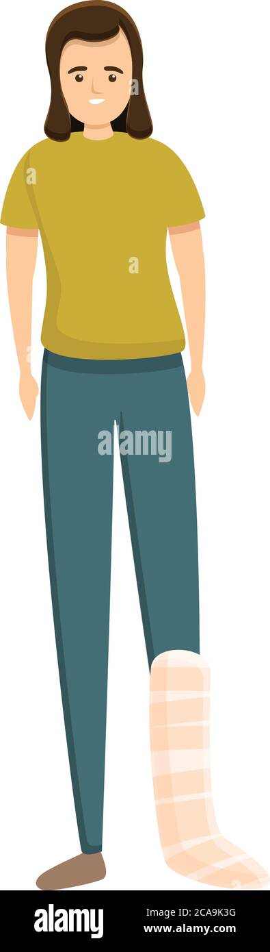 Woman leg bandage icon. Cartoon of woman leg bandage vector icon for ...