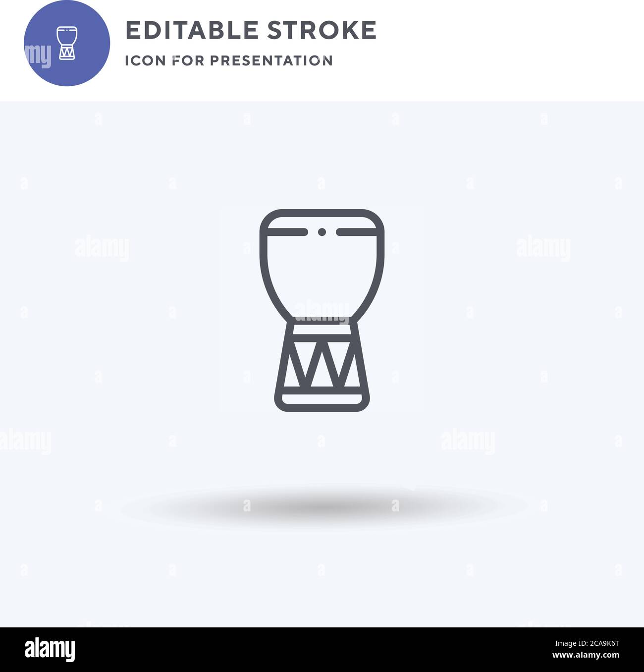 Djembe icon vector, filled flat sign, solid pictogram isolated on white ...