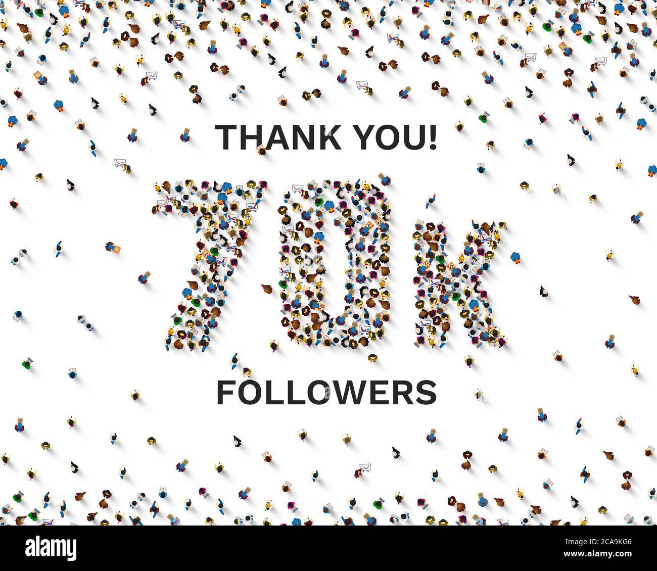 Thank you followers peoples, 70k online social group, happy banner ...