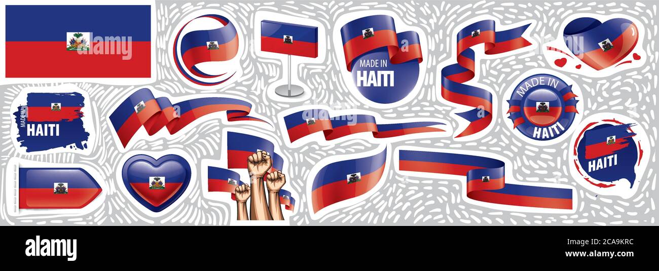 Vector set of the national flag of Haiti in various creative designs ...