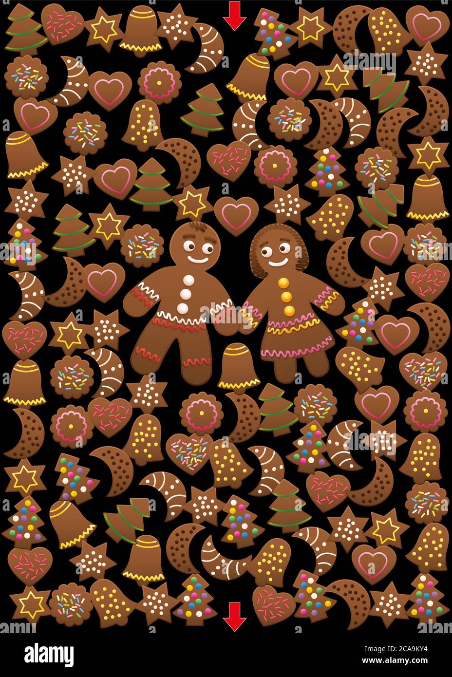 Christmas cookies maze. Find the way through the gingerbread labyrinth ...