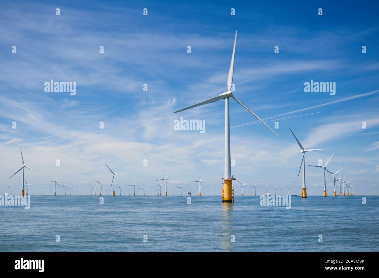 Thanet wind farm offshore windfarm Kent coast Thames estuary UK Stock ...