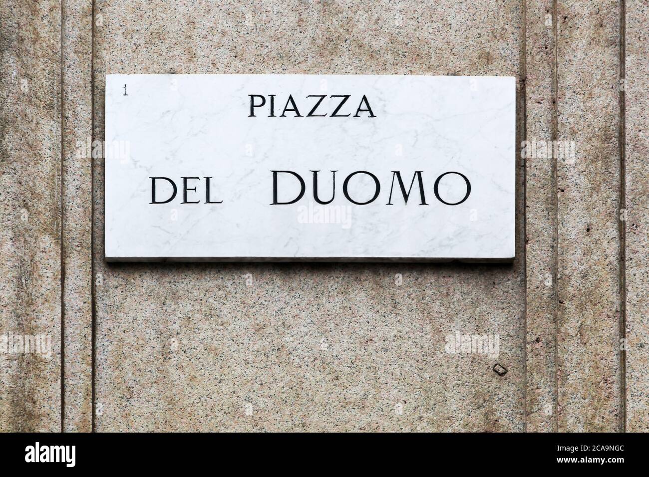 Piazza del Duomo sign in Milan, Italy Stock Photo - Alamy