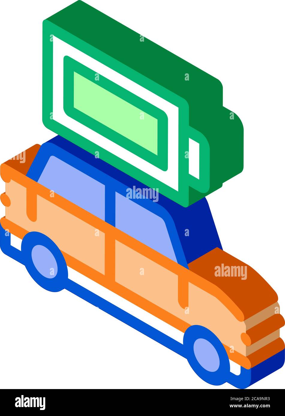 electro car full battery isometric icon vector illustration Stock ...