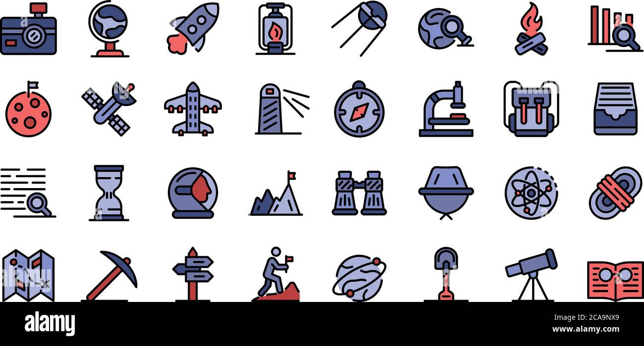 Exploration icons set vector flat Stock Vector Image & Art - Alamy