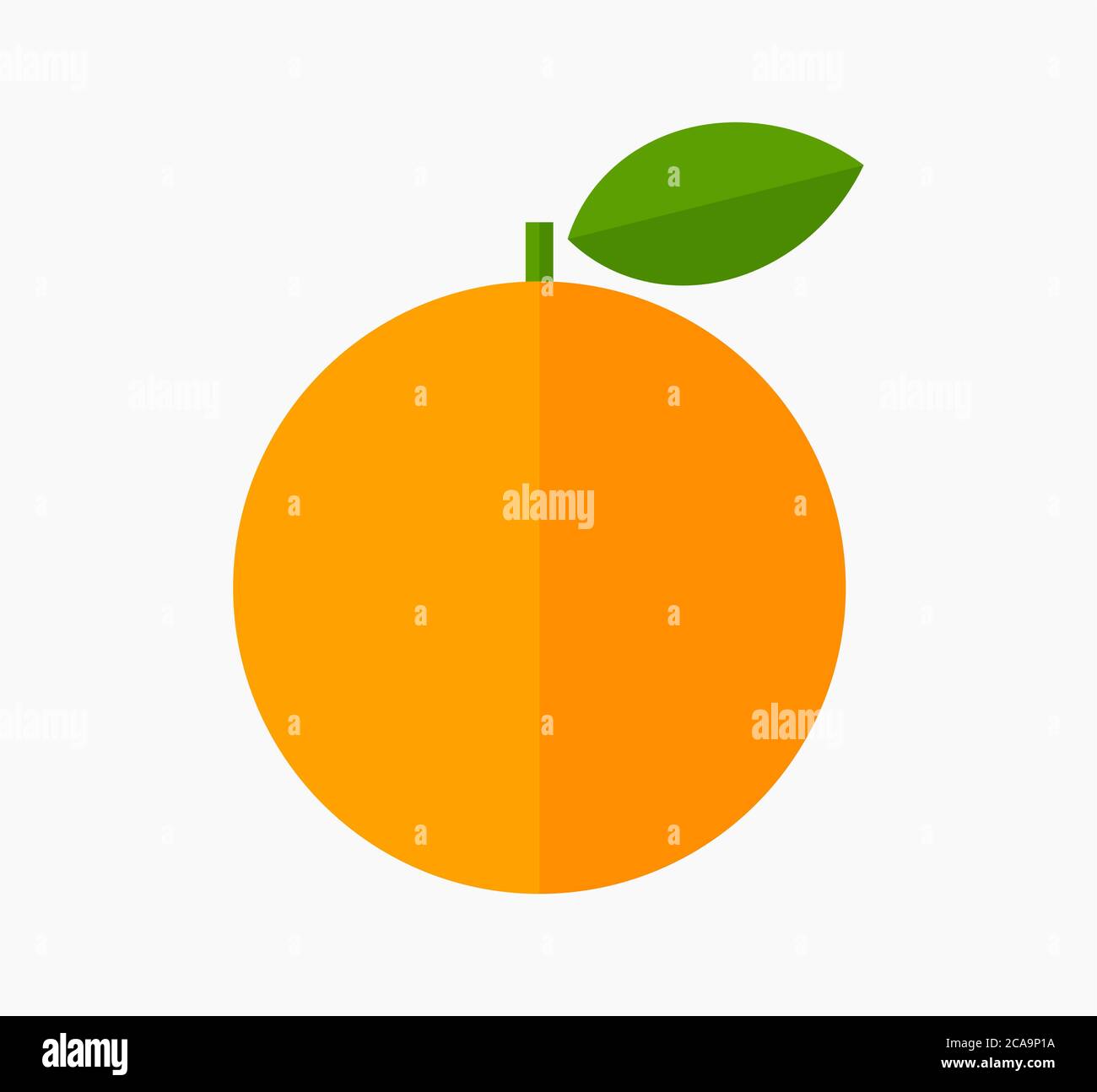 Orange fruit with leaf flat design icon. Vector illustration Stock Vector Image & Art - Alamy